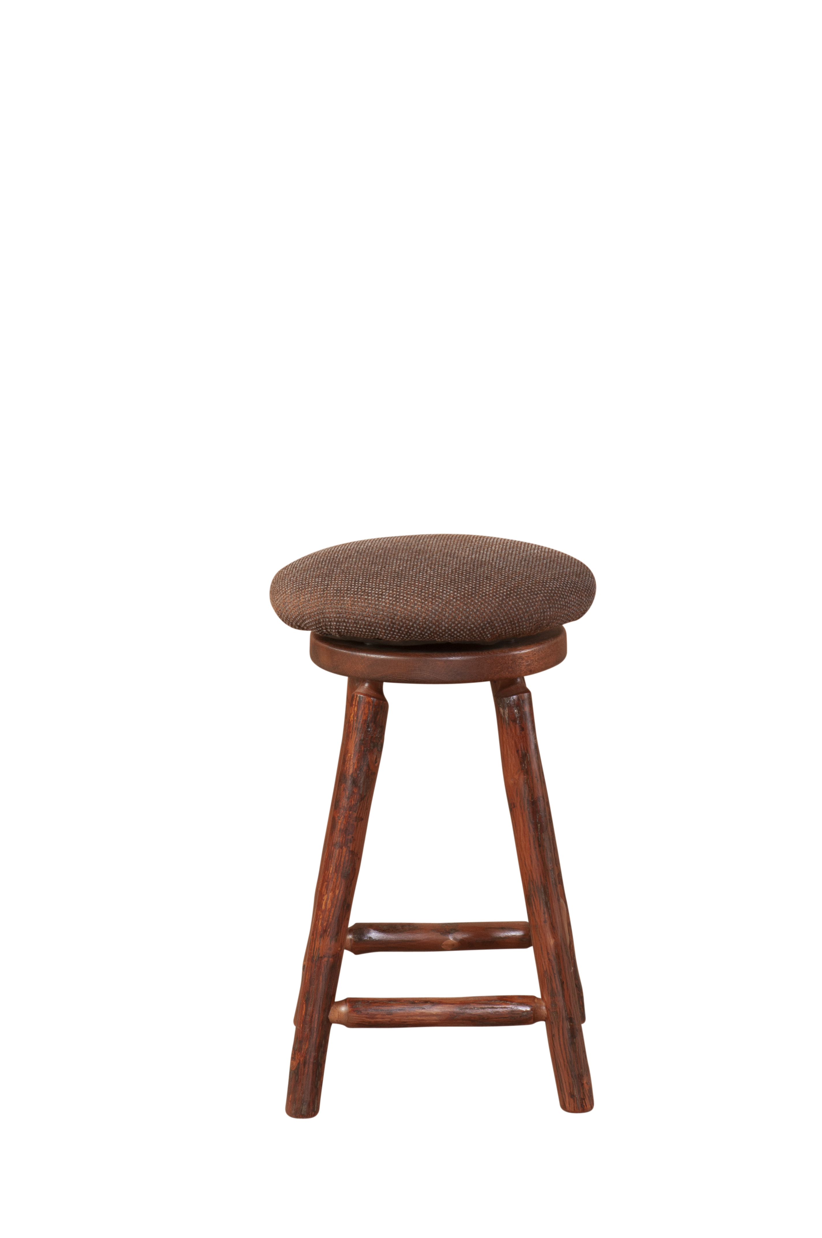 Hickory Log Swivel Counter Stool - Upholstered Seat - Standard - Gil's ...
