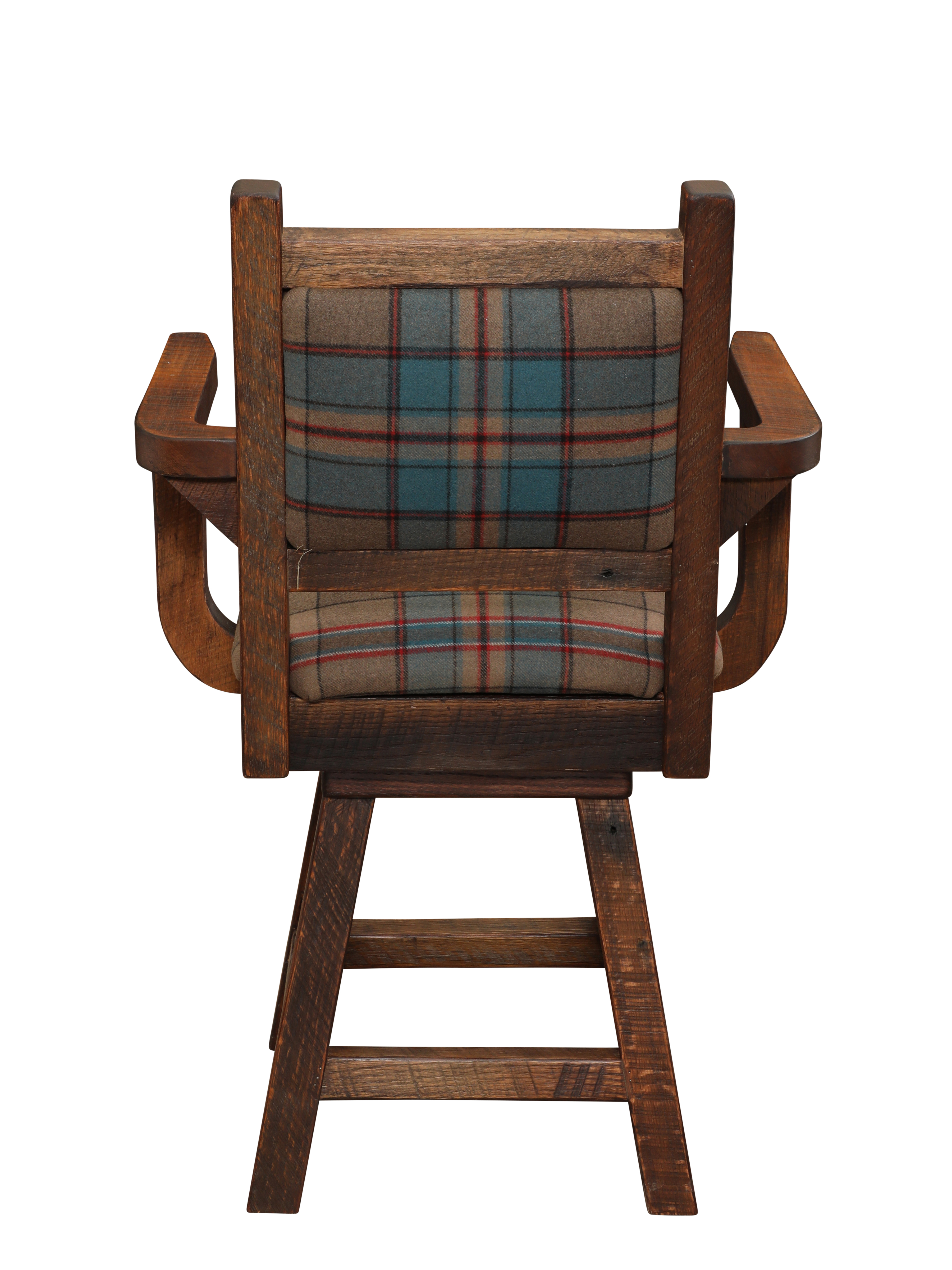 Barnwood Colonial Swivel Counter Stool with Arms - Standard Fabric ...