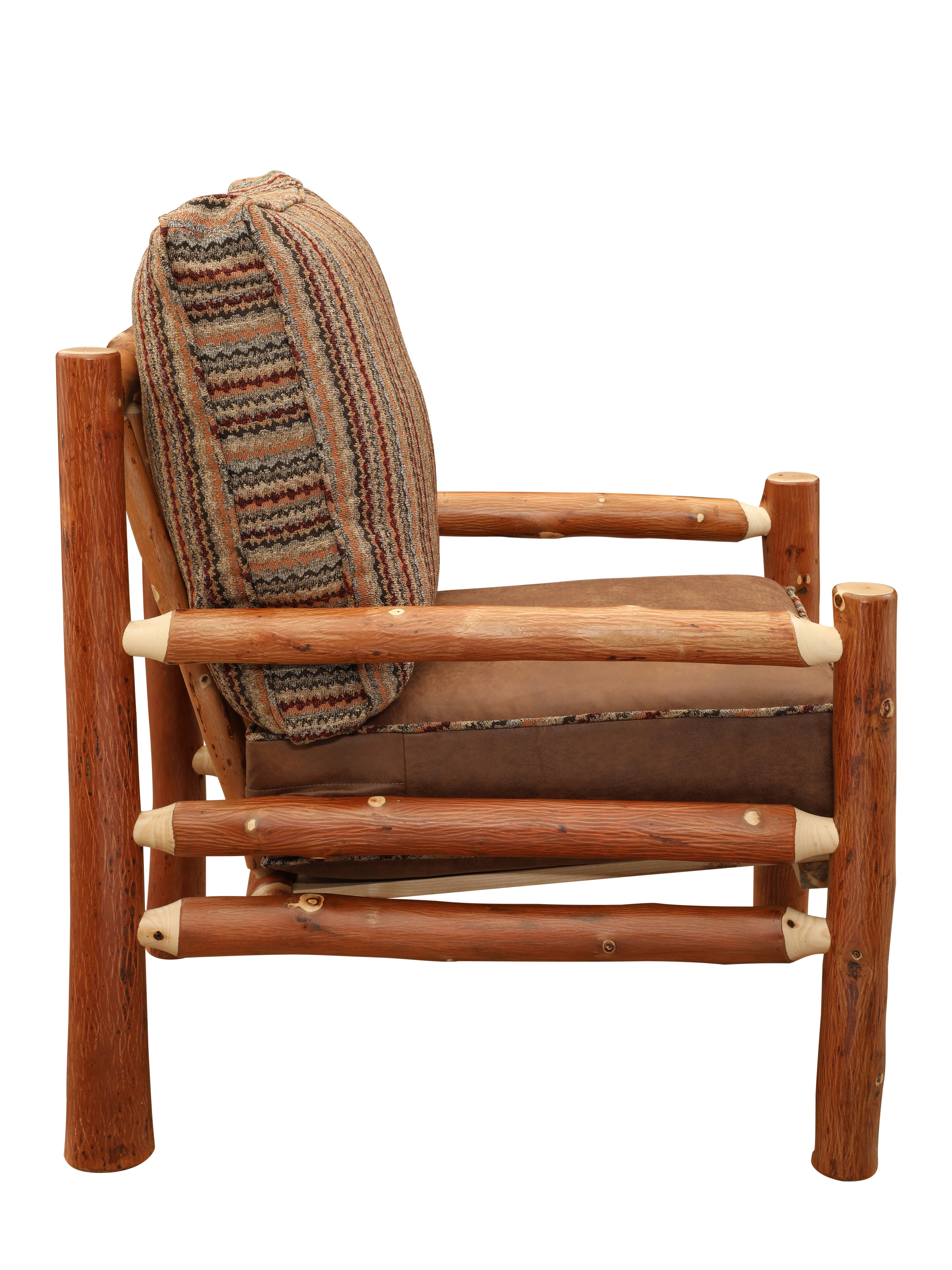 Hickory Log Club Lounge Chair - with Low Back - Standard - Gil's ...