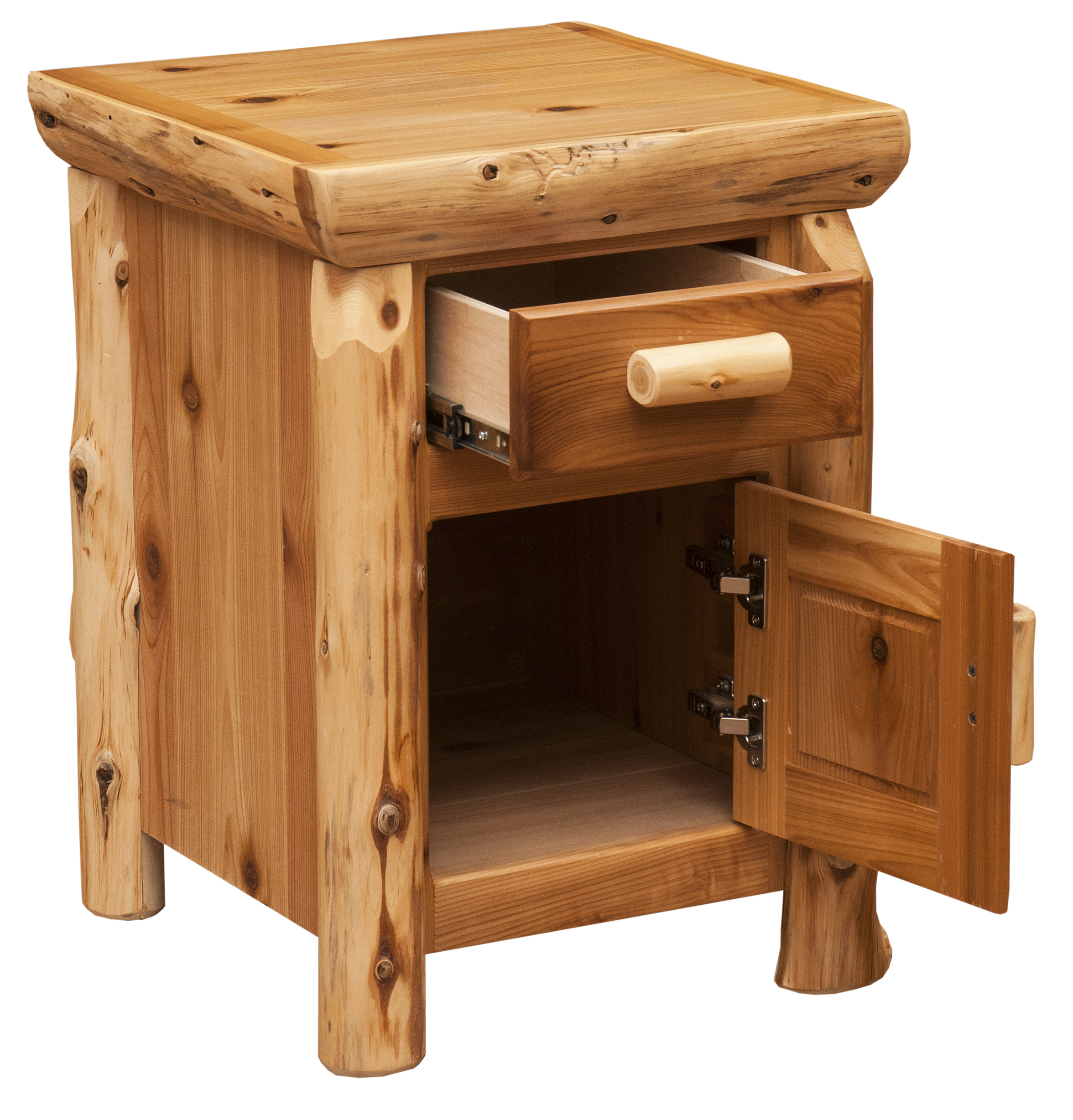 Cedar Log Enclosed Nightstand - Vintage - Gil's Furniture & Sleep Source