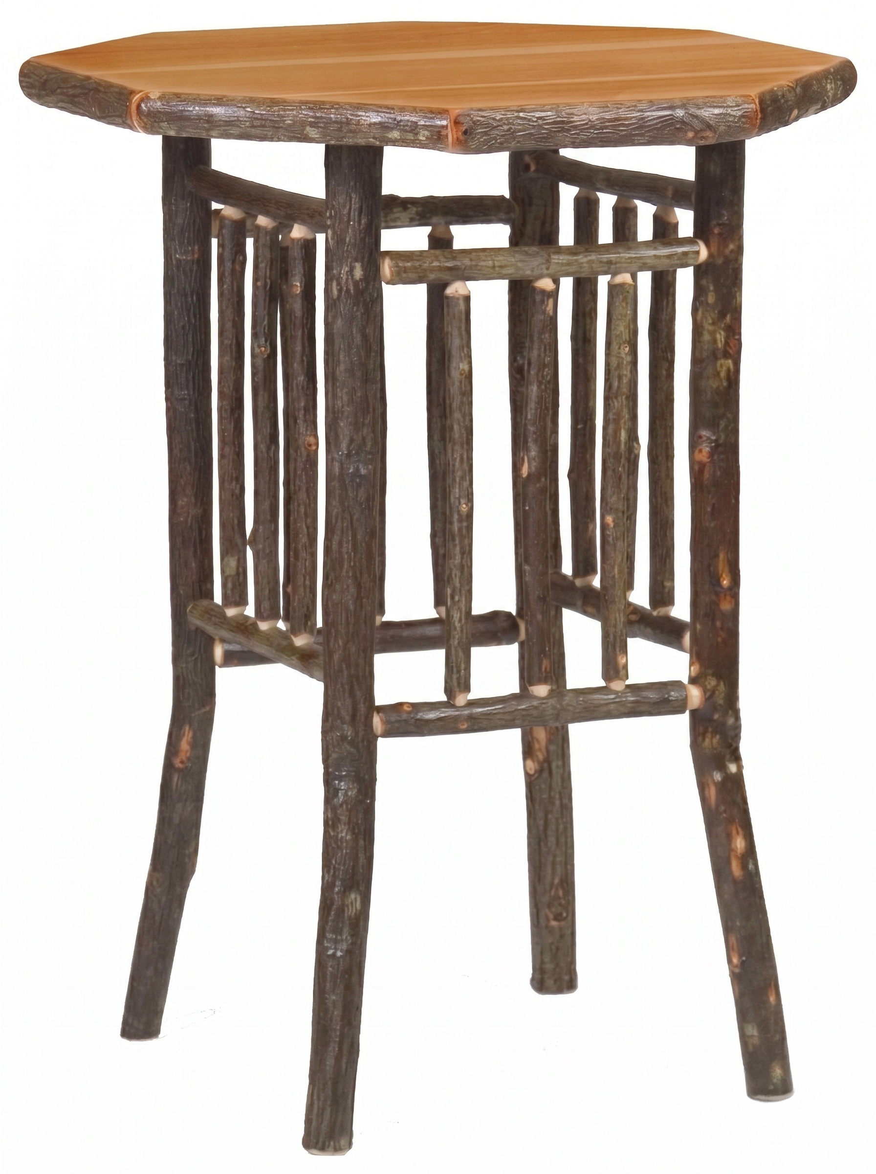 Hickory Log Round Pub Table - 32-inch - Slate - Standard - Gil's ...