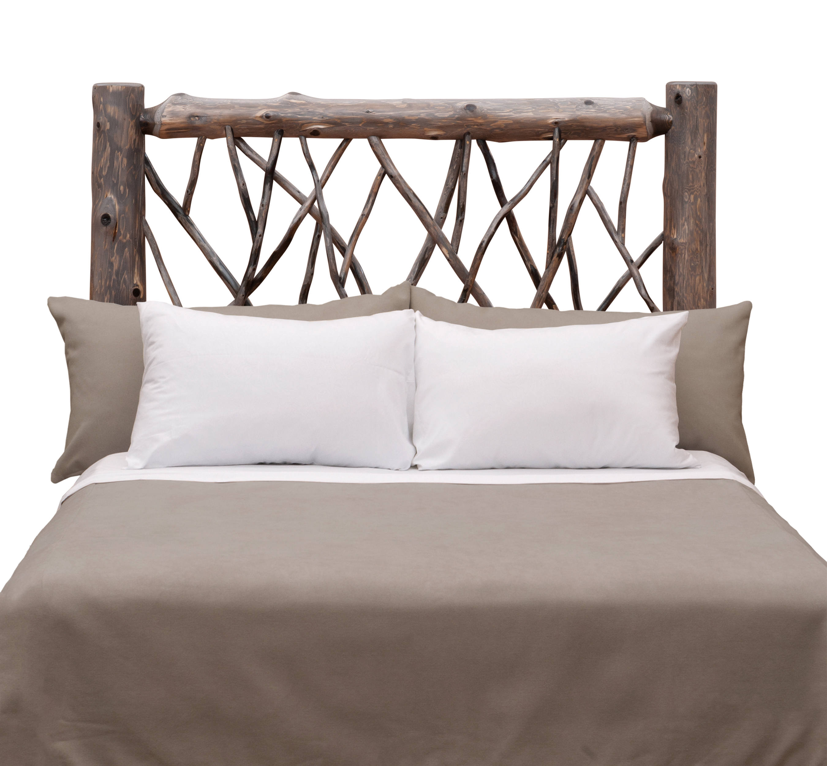 Cedar Log Twig Headboard - Queen - Weathered - Gil's Furniture & Sleep ...