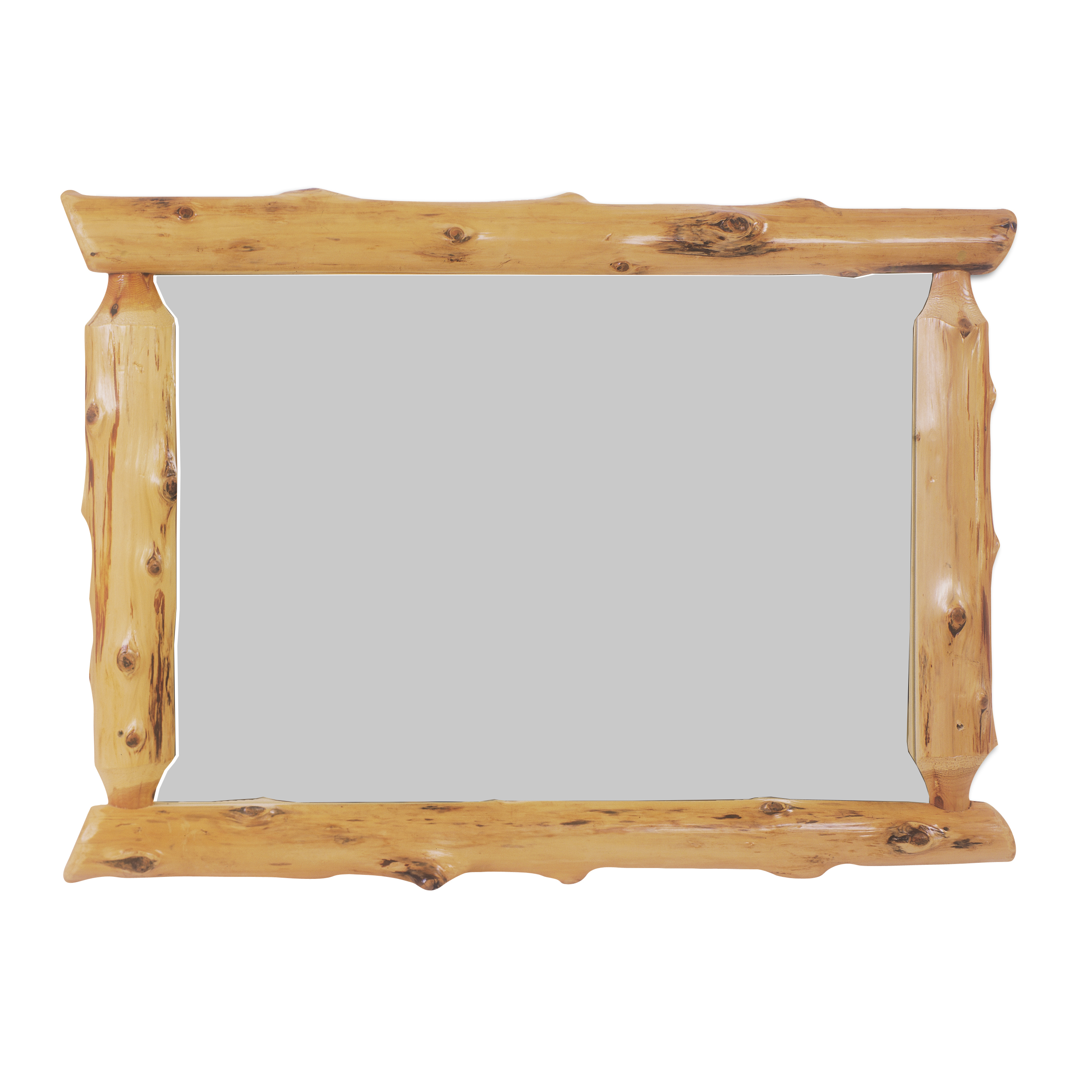 Cedar Log Half-Log Mirror - Frame Only - Natural - Custom Size - Gil's ...
