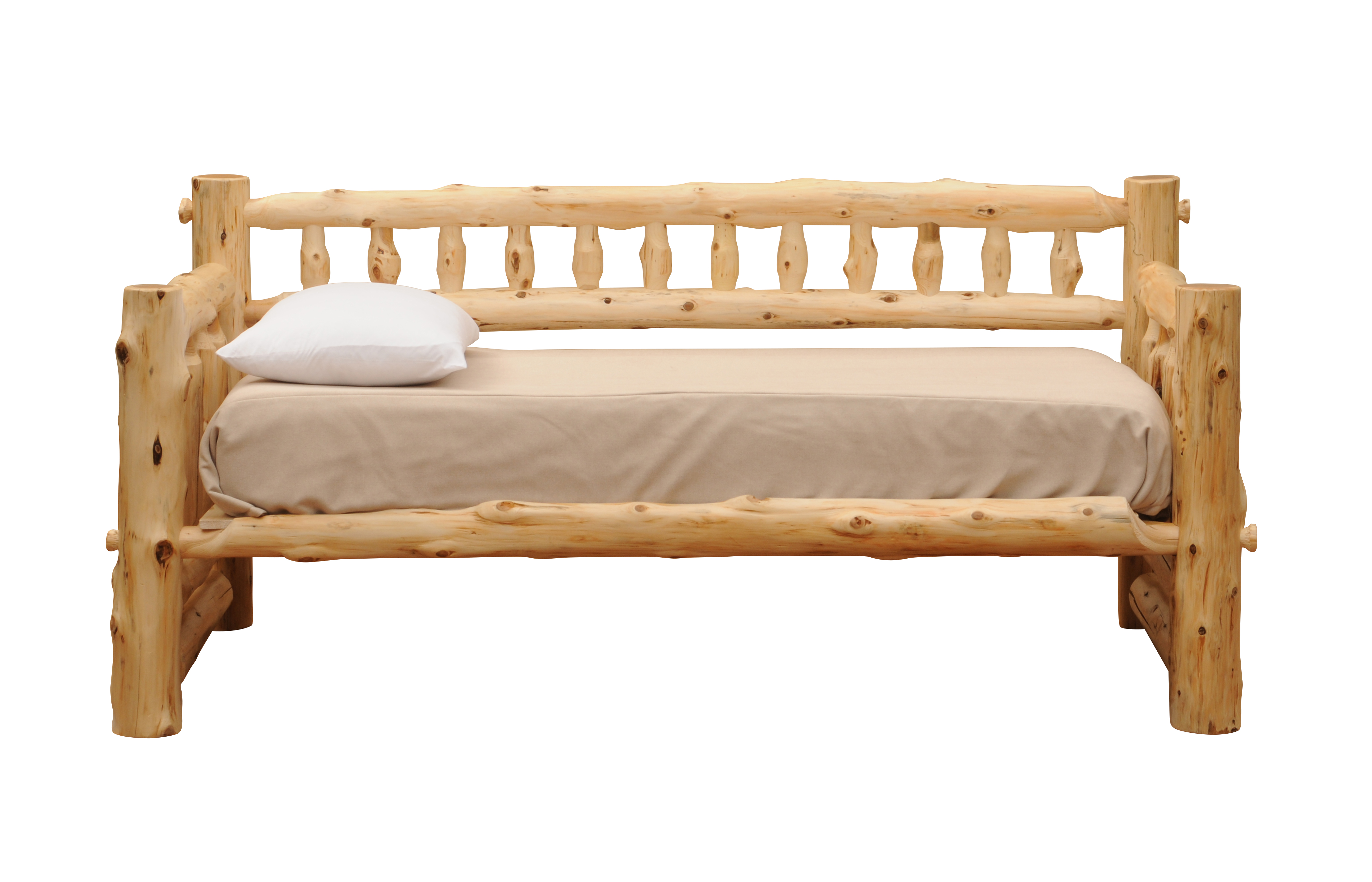 Cedar Log Daybed - without Trundle - Weathered - Includes Slat Roll ...