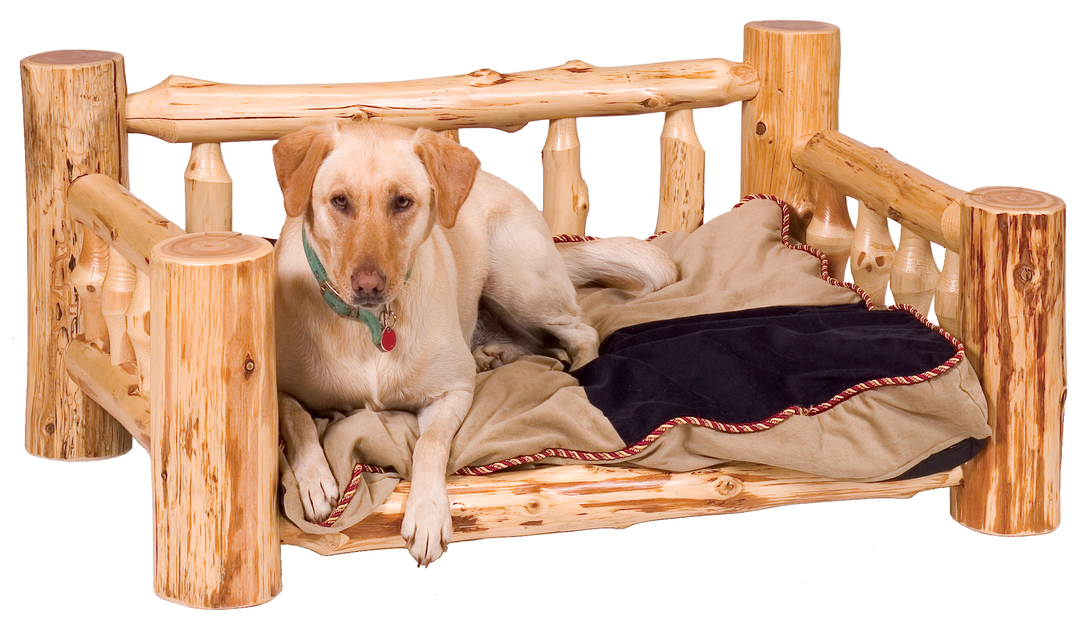 Cedar Log Dog Bed with Standard Mattress - Coffee - Gil's Furniture ...