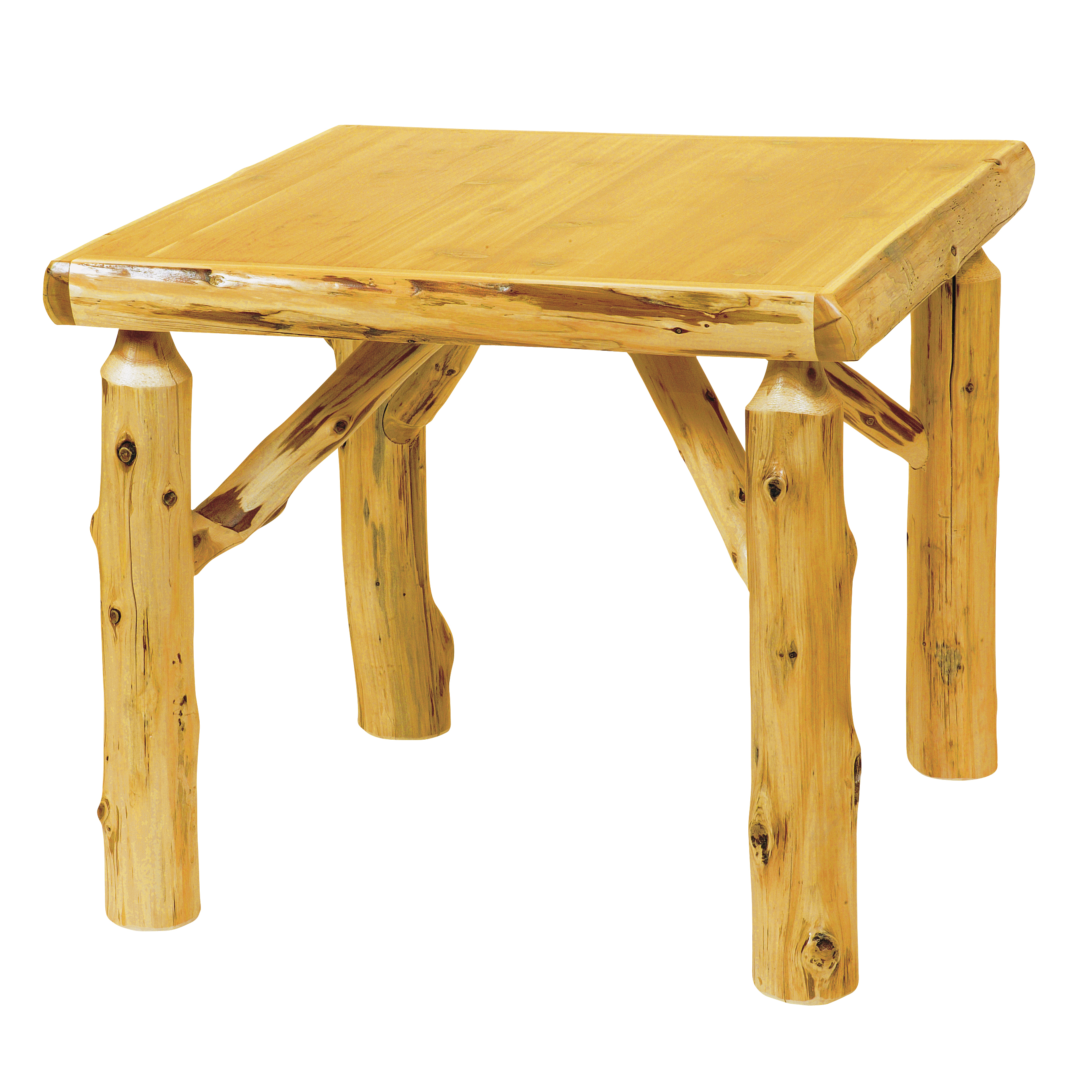 Cedar Log Square Dining Table - 36-inch - Vintage - Armor - Gil's ...