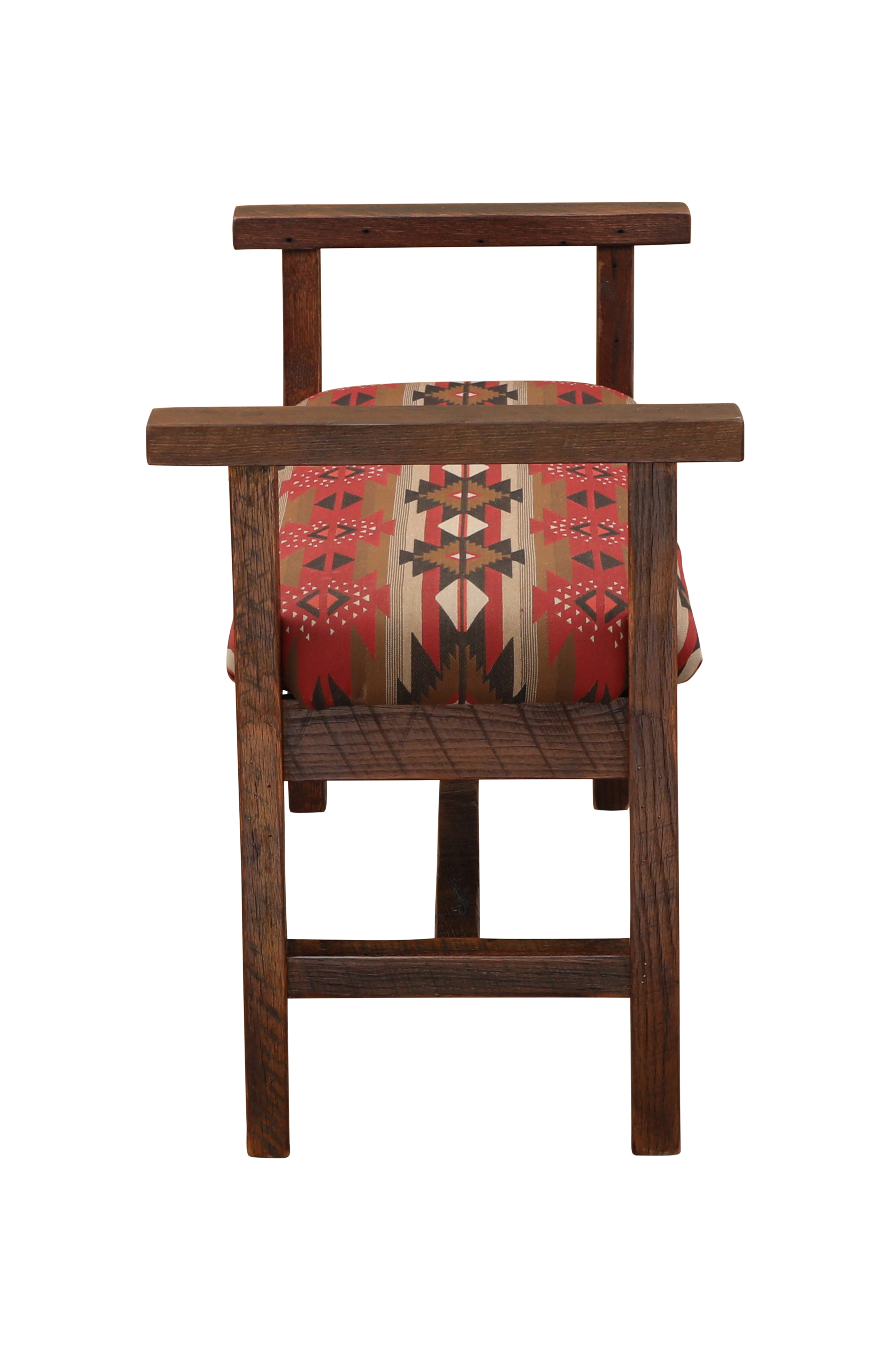 Barnwood Upholstered Bench - with Arms - Upgrade Fabric - Gil's ...