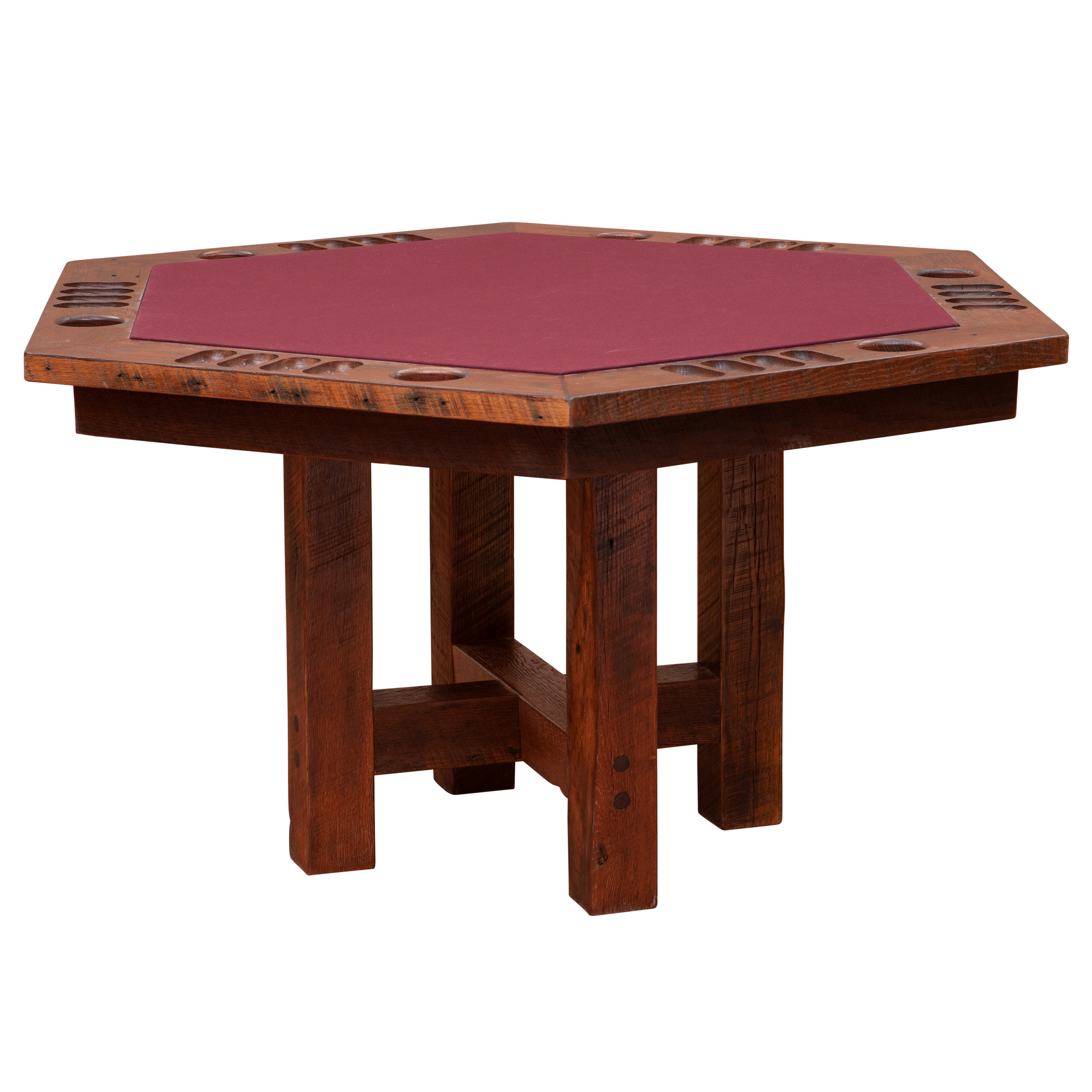 Barnwood 6-Sided Poker Table - Timber Base - Gil's Furniture & Sleep Source
