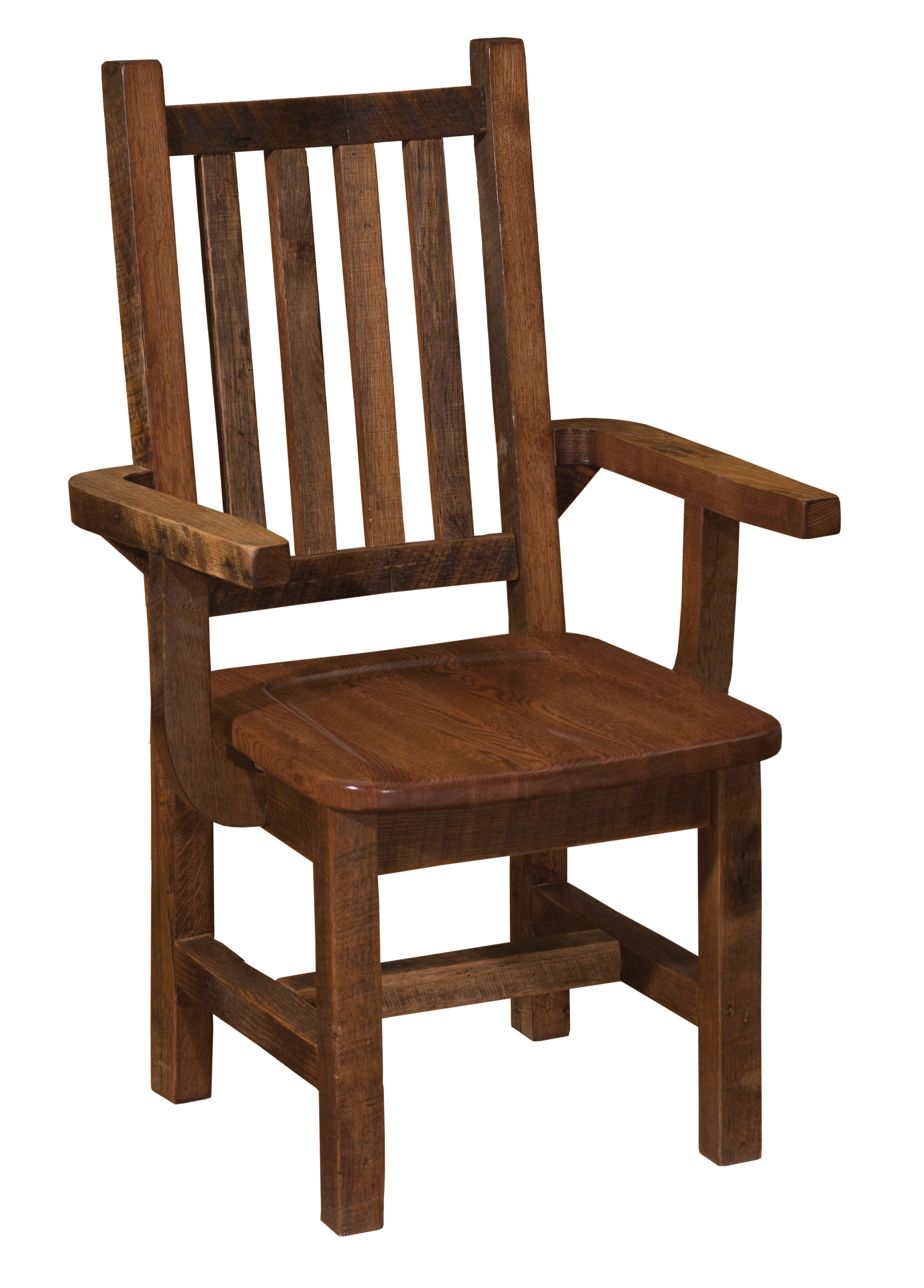 Barnwood Prairie Dining Arm Chair - Antique Oak Seat - Gil's Furniture ...