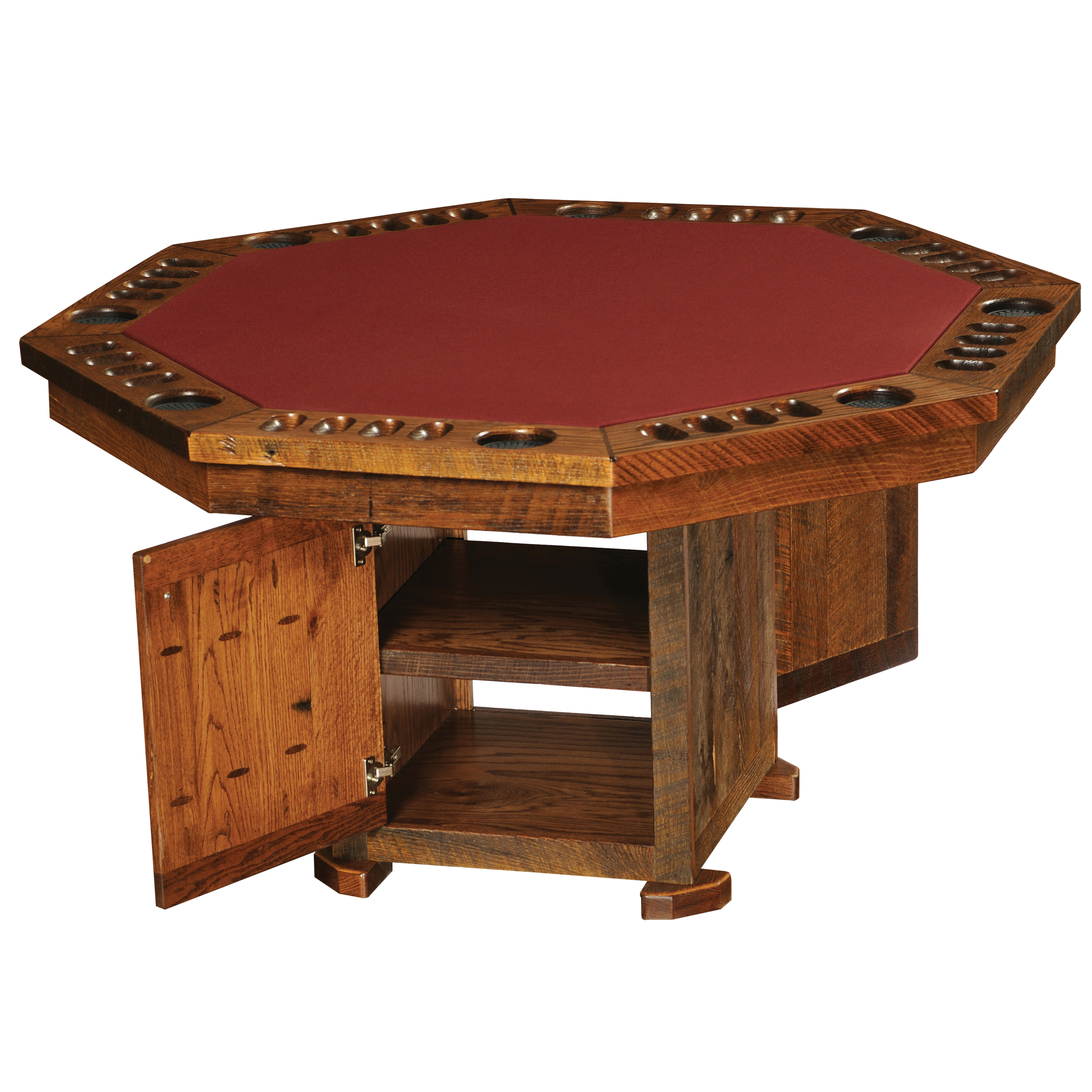 Barnwood 8-Sided Poker Table - Storage Base - Gil's Furniture & Sleep ...