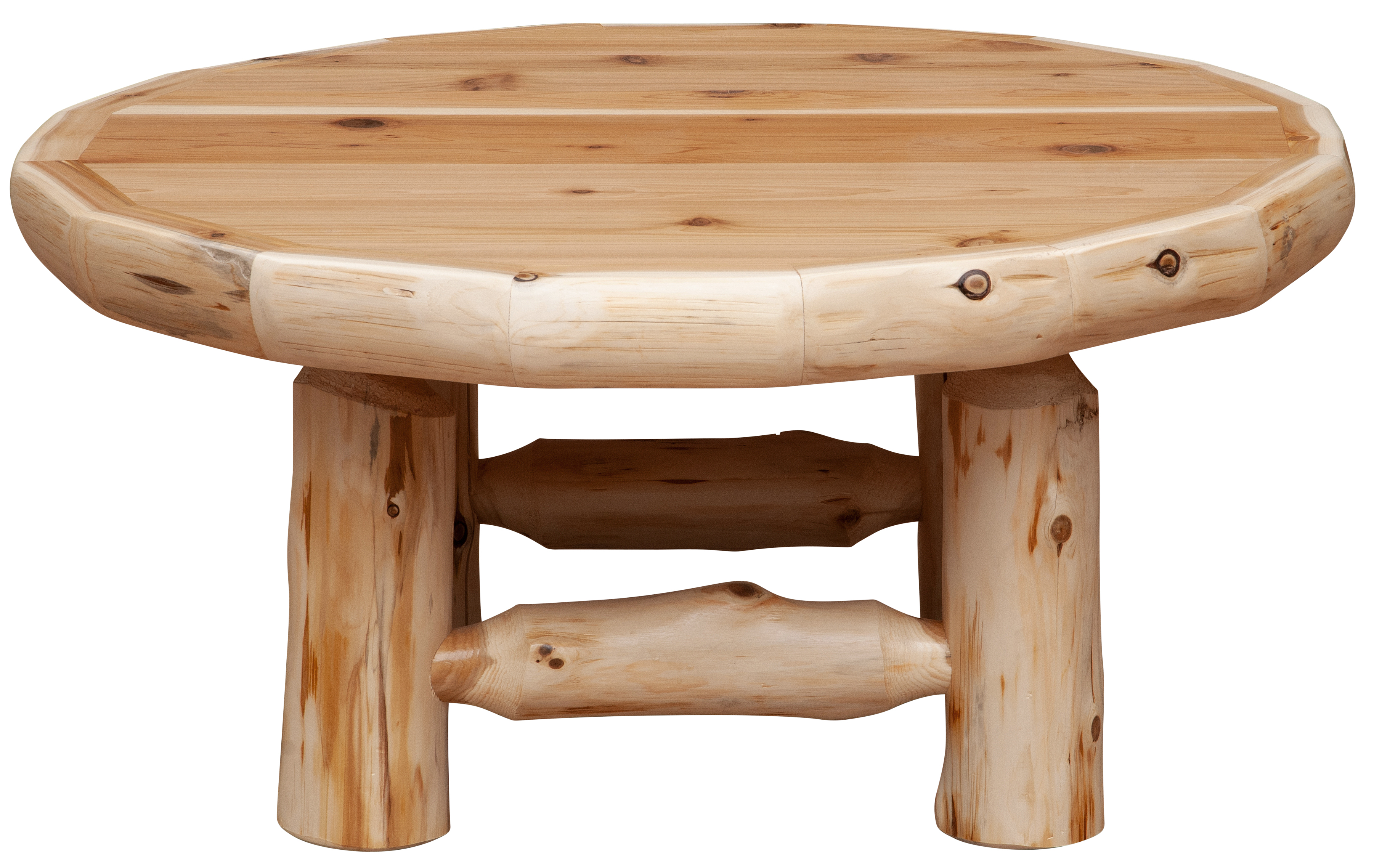 Cedar Log Circle Coffee Table - 42-inch - Vintage - Liquid Glass - Gil ...