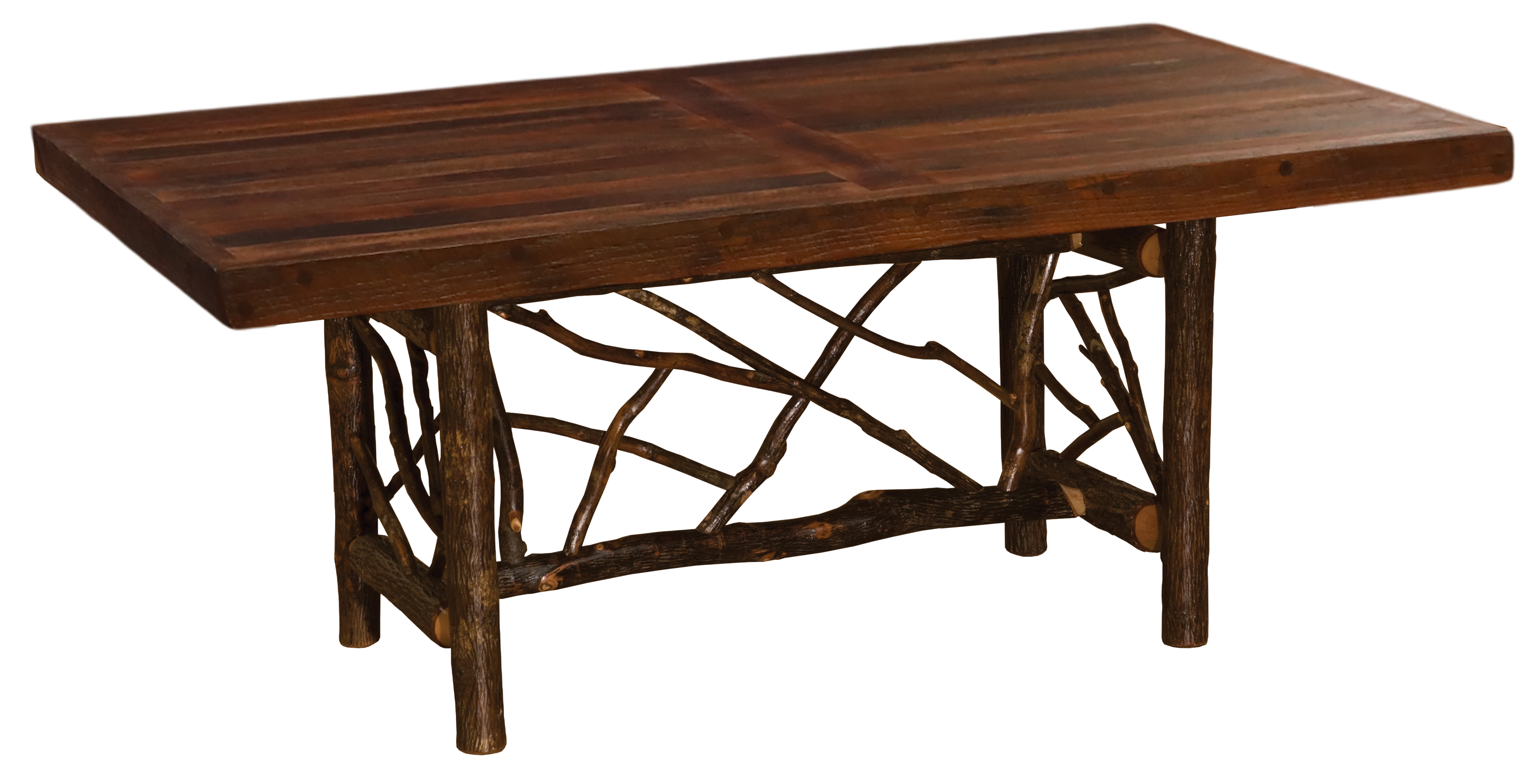 Appalachian Rectangle Twig Dining Table - 7-foot - Barnwood Artisan Top ...