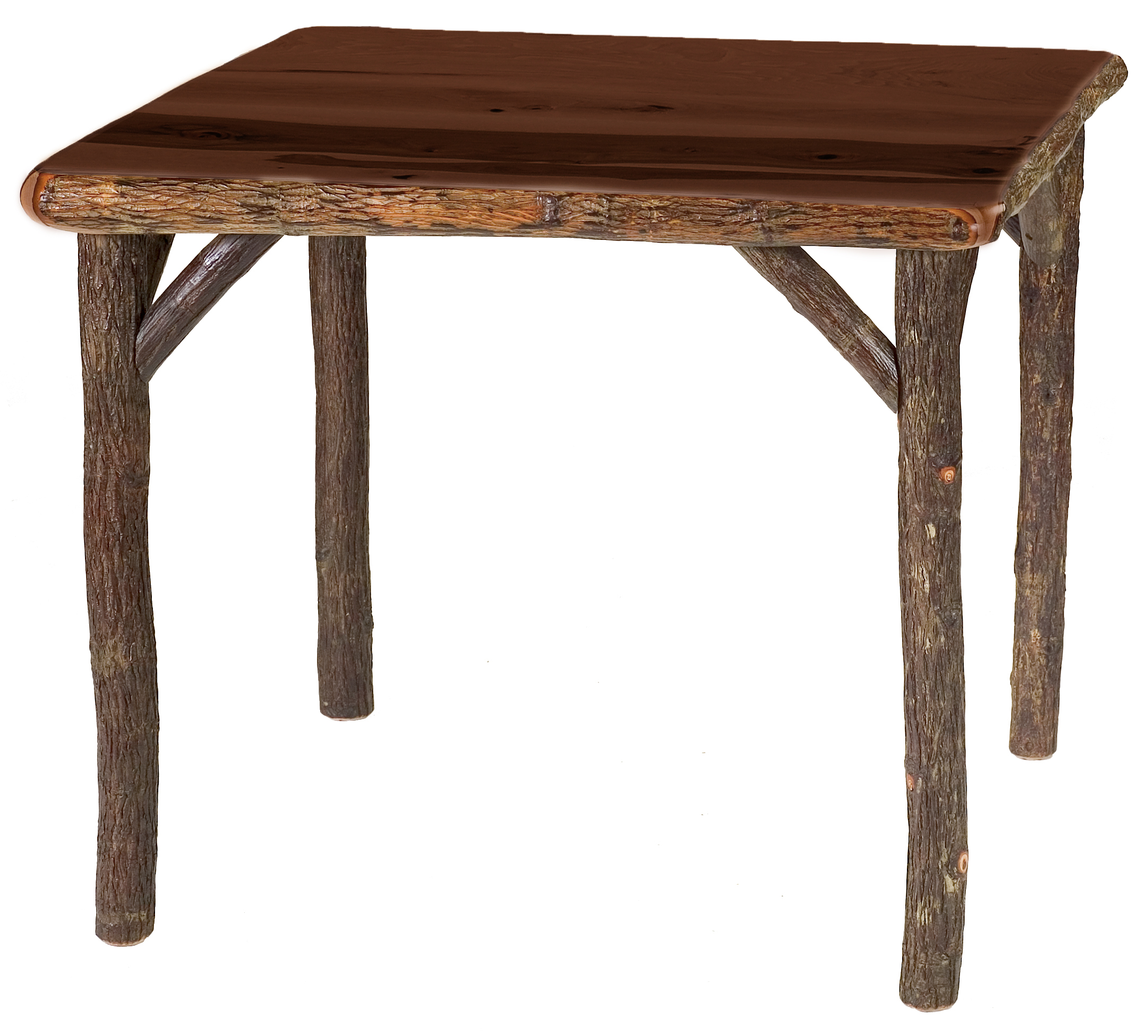 Hickory Log Square Dining Table - 36-inch - Espresso - Armor - Gil's ...