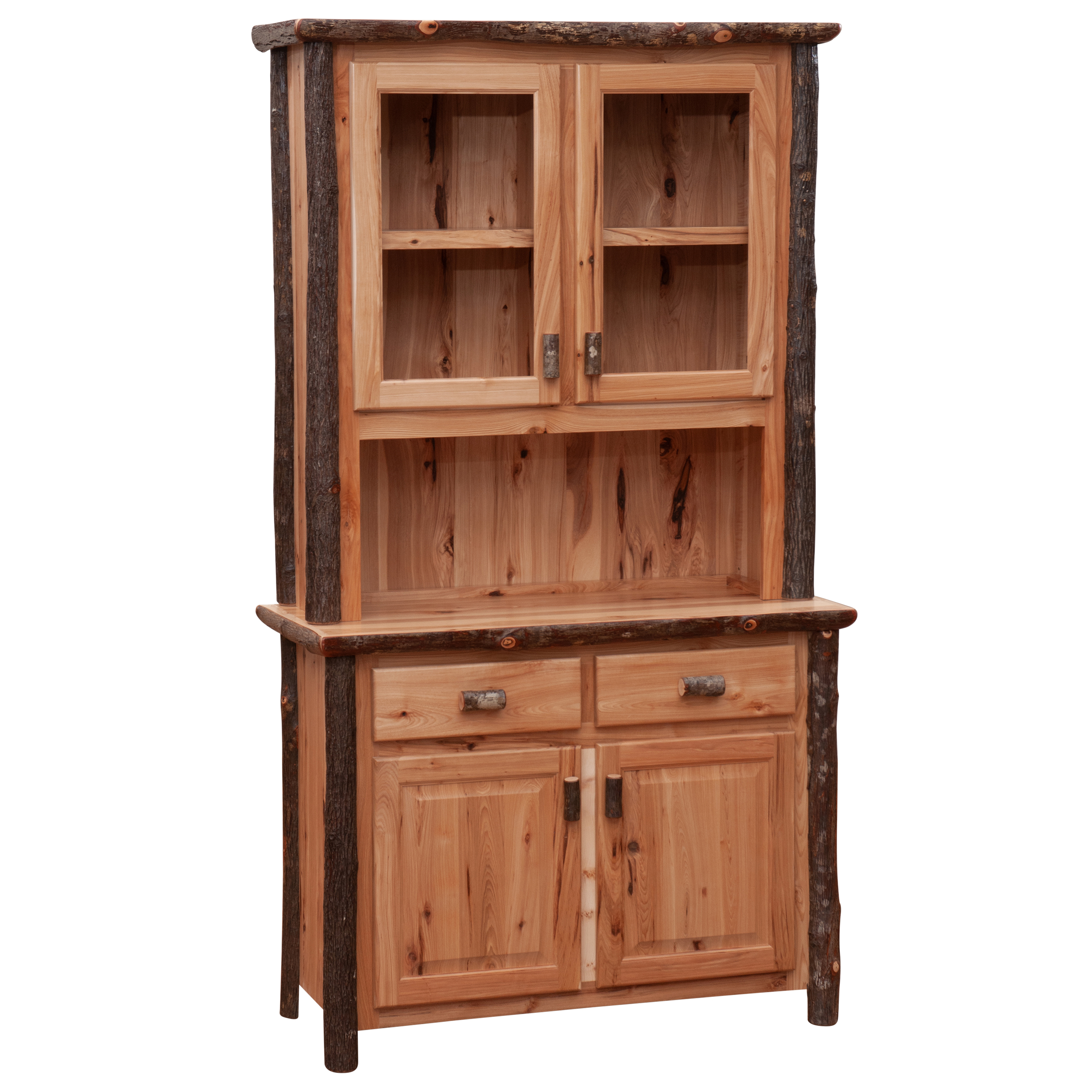 Hickory Log 48-inch Buffet & Hutch - Natural - Gil's Furniture & Sleep ...