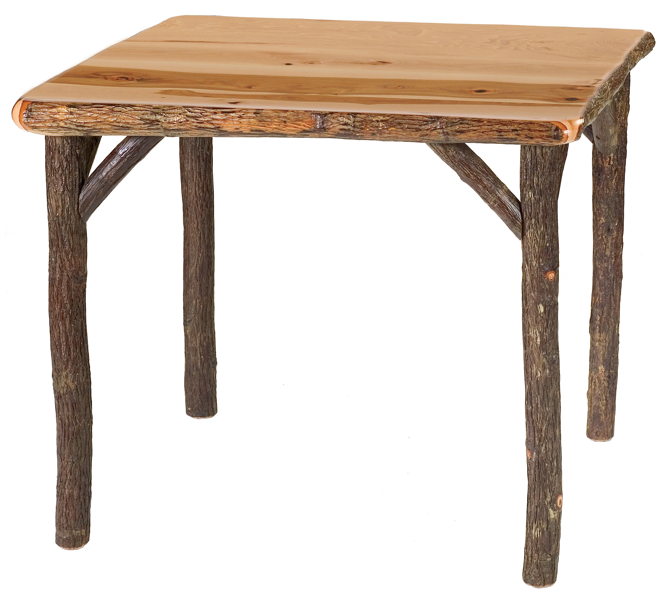Hickory Log Square Dining Table - 36-inch - Natural - Armor - Gil's ...