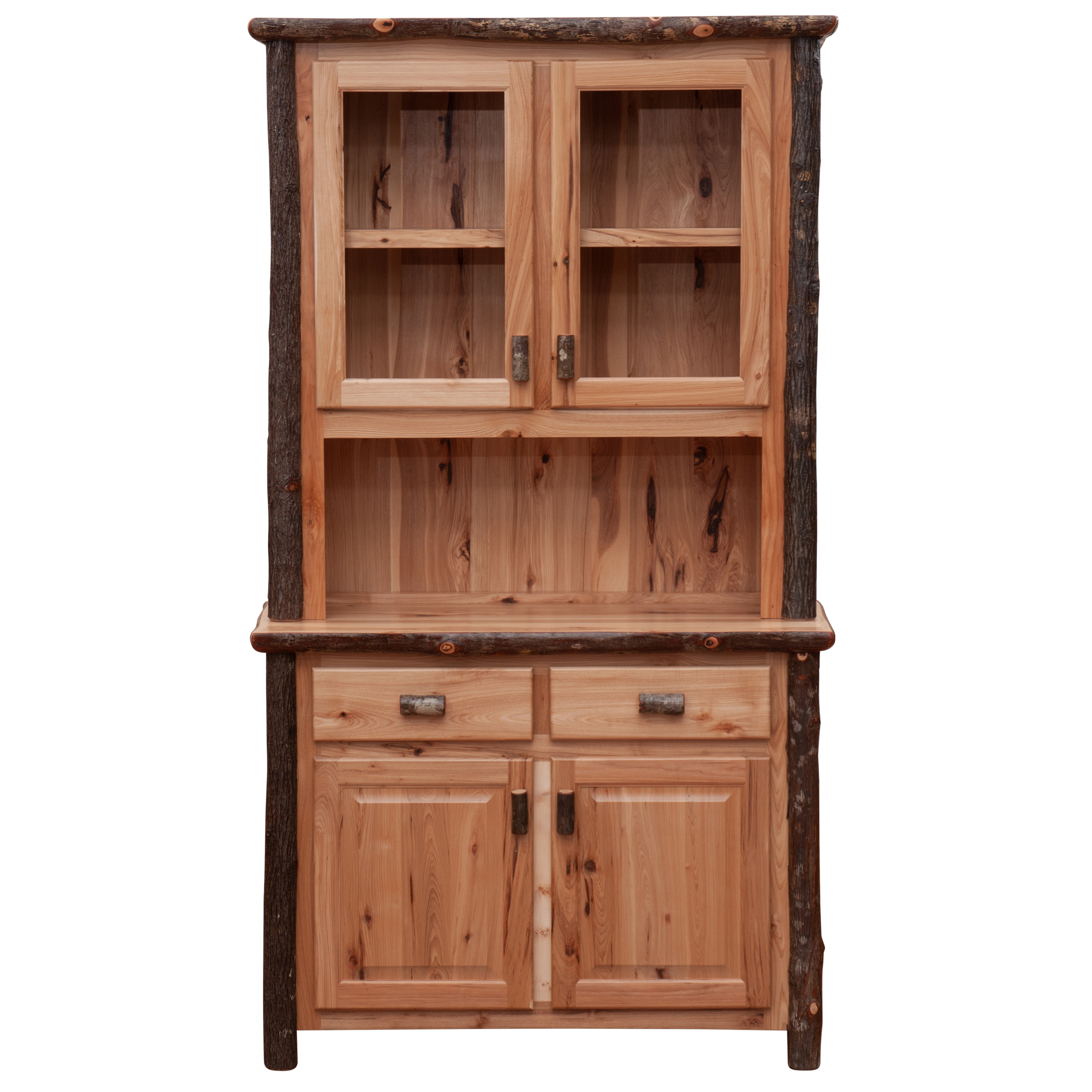 Hickory Log 48-inch Buffet & Hutch - Natural - Gil's Furniture & Sleep ...
