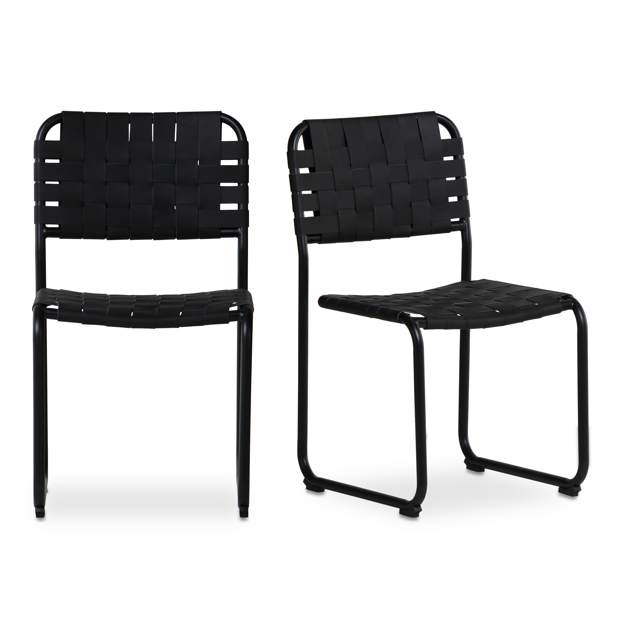 Moma Dining Chair Black Leather- Set Of Two by Moe's Home Collection ...