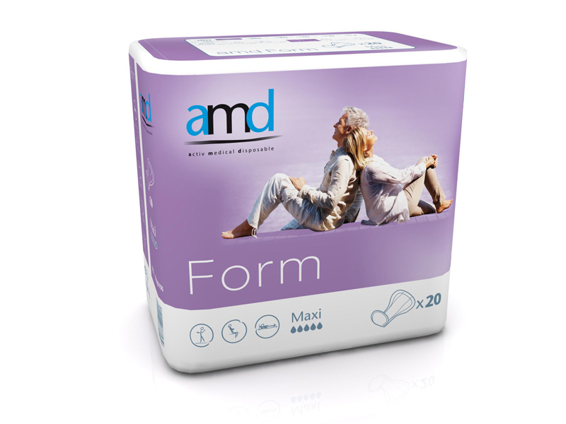 AMD Anatomical Pad, Maxi Absorbency, 2400mL