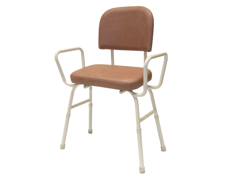 Ansa Extra Care Perching Stool with Arms - Champagne