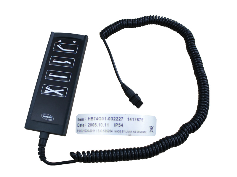 Handset, 8 Button, Black, 10 Pin Modular (Flat) Plug, Linak HB70, to ...