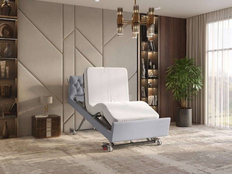 Unicare Xcel 3 Pro Nursing Bed - Floorline, Single, Charcoal