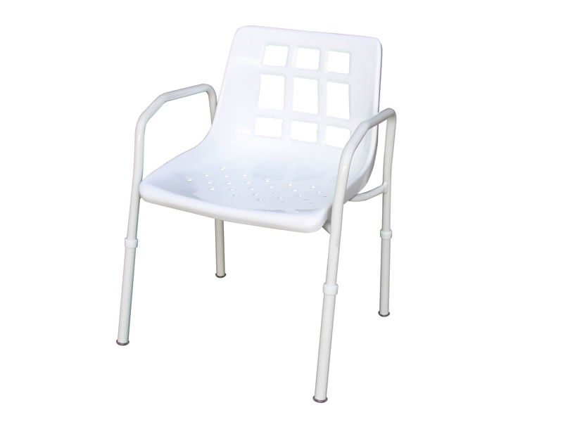 Ansa Shower Chair with Arms - Steel, Adjustable, Stackable