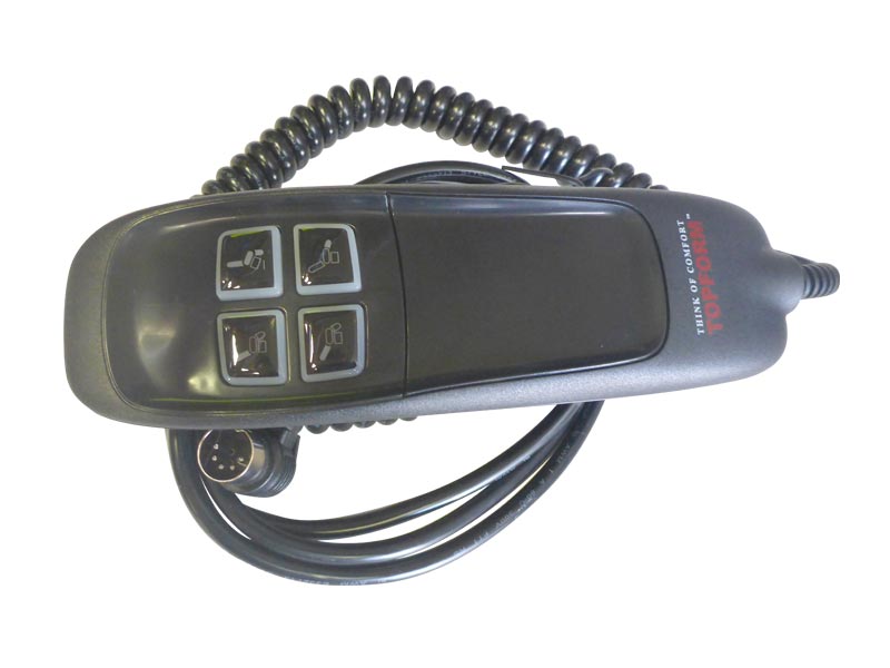 Handset, 4 Button, Black, 5 Pin DIN (Round) Plug, Okin, to suit 2 Motor ...