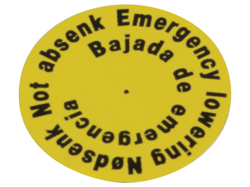 Emergency Lowering Decal for Molift Nomad Hoist