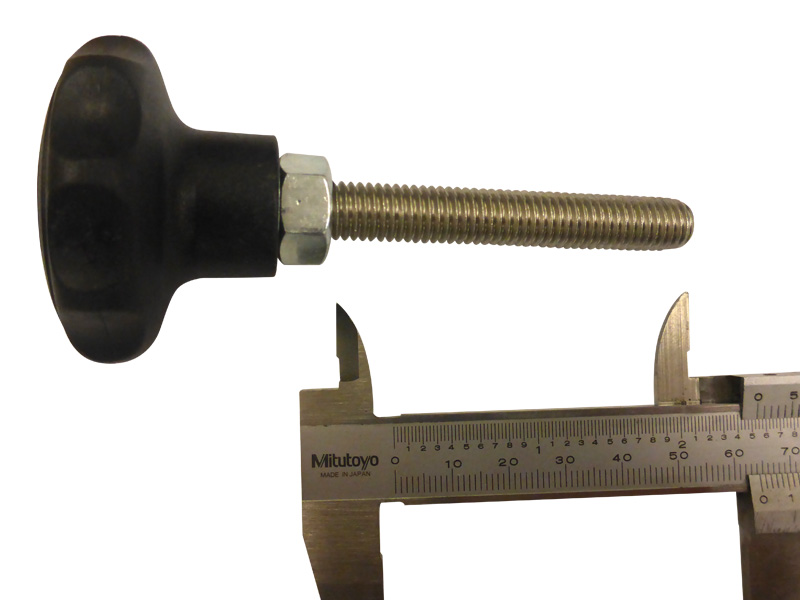 Handwheel, M10, Plastic, Black, Alrick, to suit Clamp on Support Rail