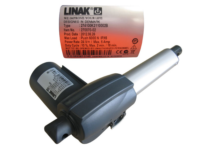 Linear Actuator, 100mm (4in.), Dark Grey, 4 Pin Round Plug, Linak LA27