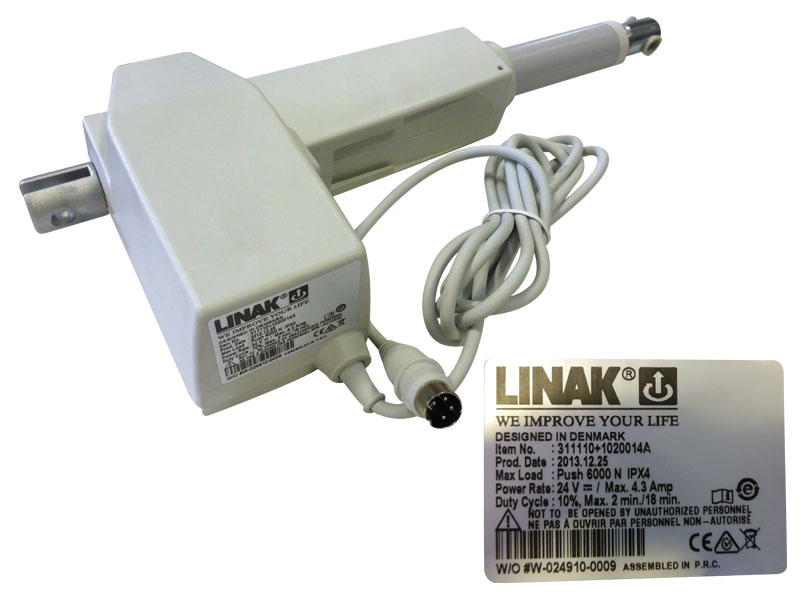 Linear Actuator, 200mm (8in.), Grey, 4 Pin Round Plug, Linak LA31
