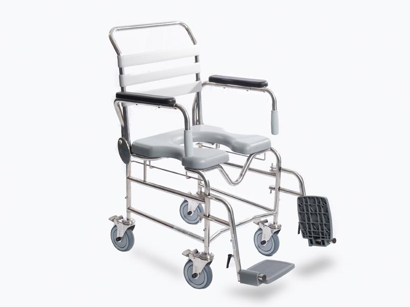 Juvo Attendant Propelled Shower Commode - Height Adjustable