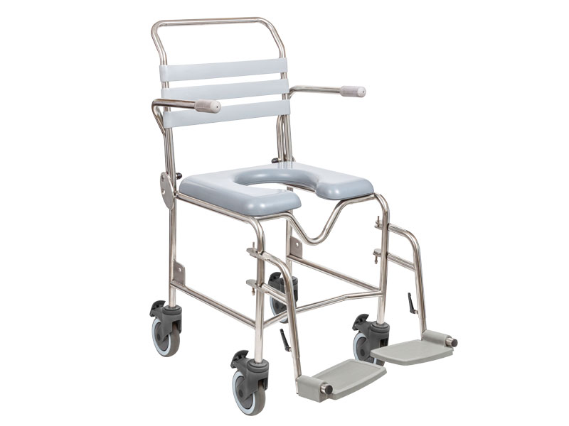 Shower Commode, Attendant Propelled, Swing Away Footplate, 460mm, Juvo ...