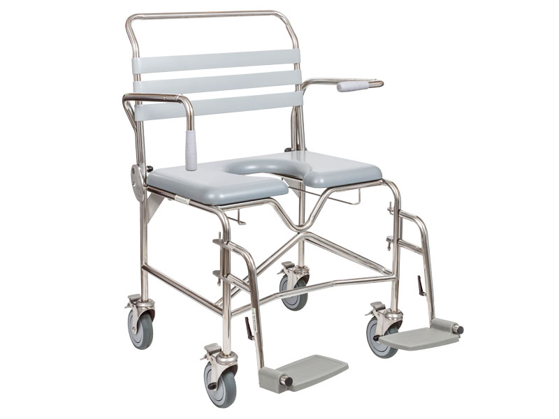 Shower Commode, Attendant Propelled, Swing Away Footplate, 610mm, Juvo ...