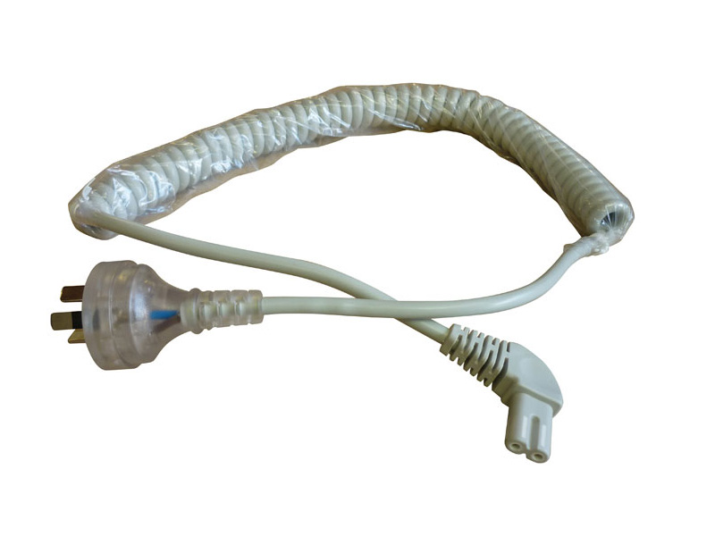 Cable, Mains Power, Grey, Coiled, Linak, to suit Linak Charger