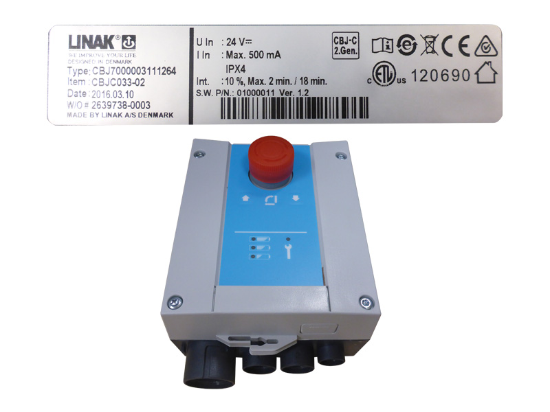 Control Box, 1 Channel, LED Display, Light Blue, Inbuilt Charger, Linak ...