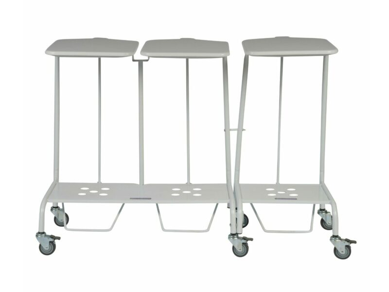 Linen Skip, Triple, Powder Coated, with Lid, White