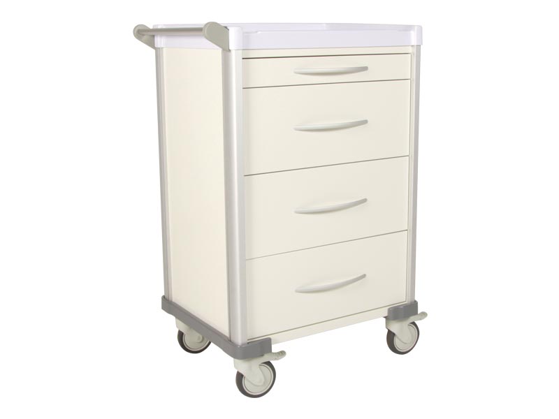 Multi Purpose Cart, Tall, 4 Drawer (1x 75mm, 3x 235mm), White, UniCart