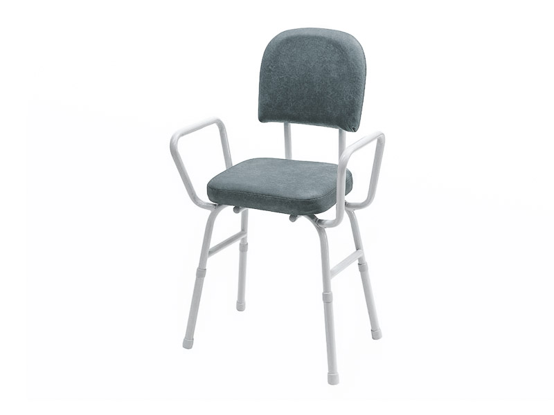 Ansa Perching Stool with Arms - Slate Grey