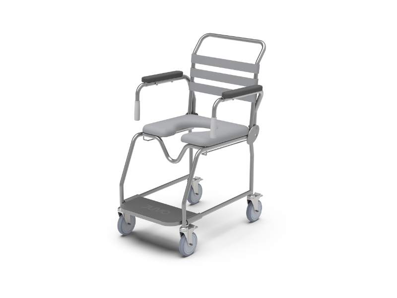 Juvo JH1046 Shower Commode - 460mm Seat, Attendant Propelled