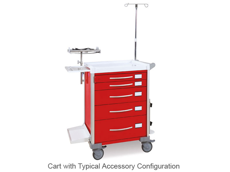 Unicare Emergency Cart: Large, Locking Bar