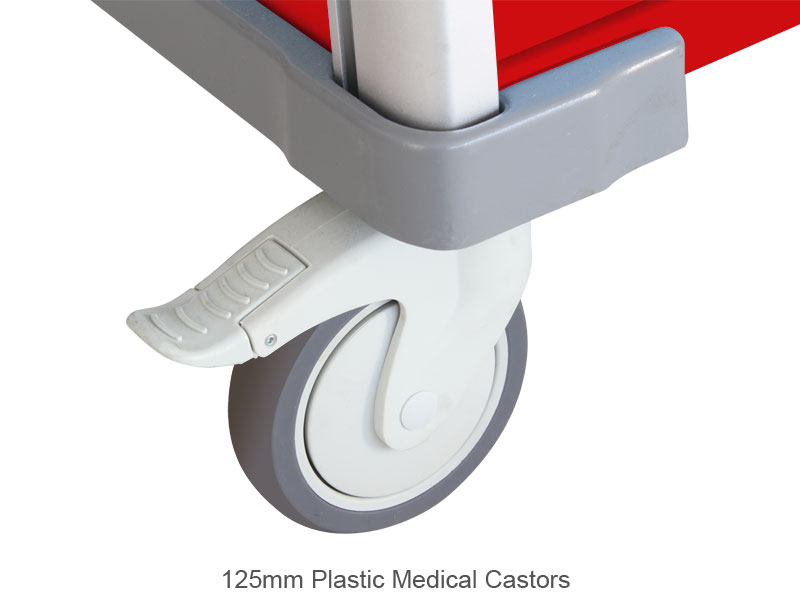 Unicare Emergency Cart: Large, Locking Bar