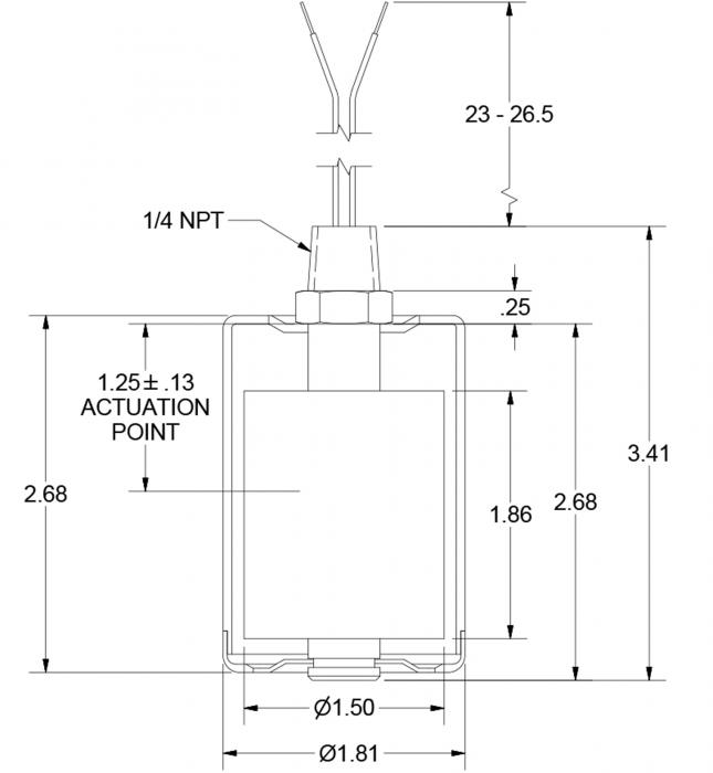 MS8800 Float Switch – Slosh-Shielded Polypropylene Control