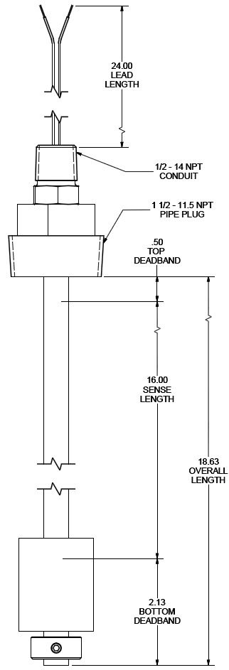 C4651-12802 Continuous Float Level Sensor – 4–20 mA Output