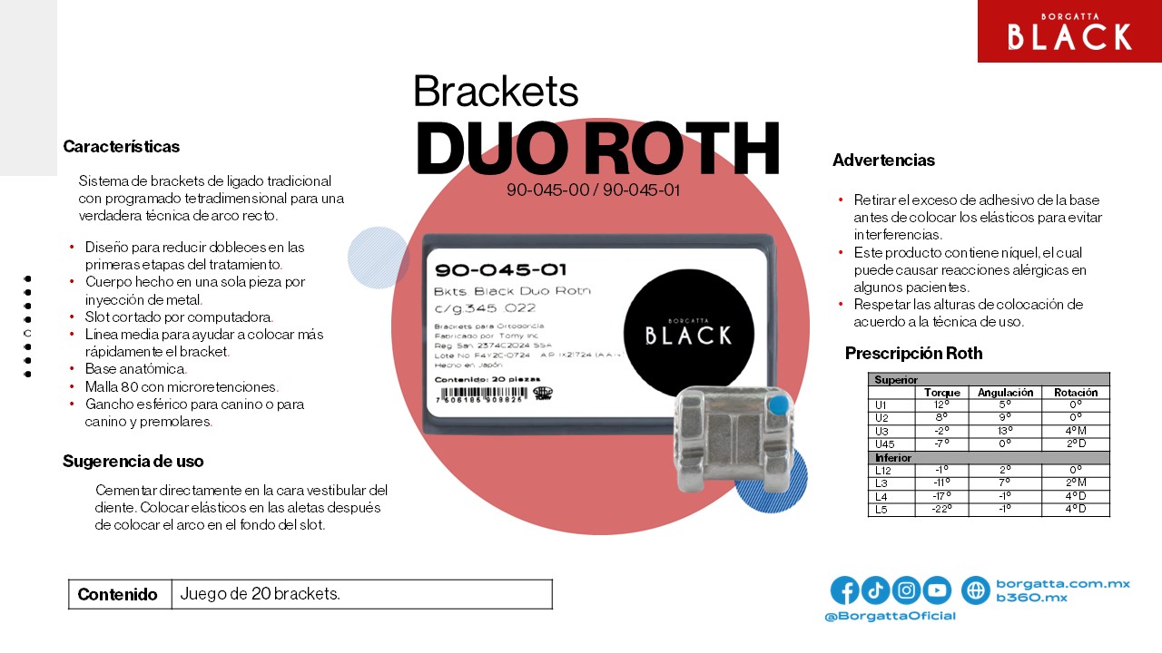 Brackets Black Duo Roth Standard