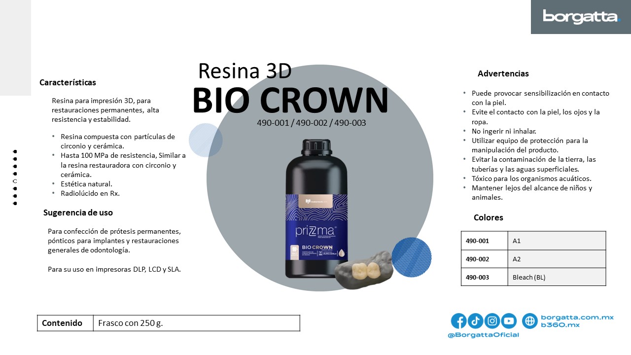 Resina 3D para coronas
