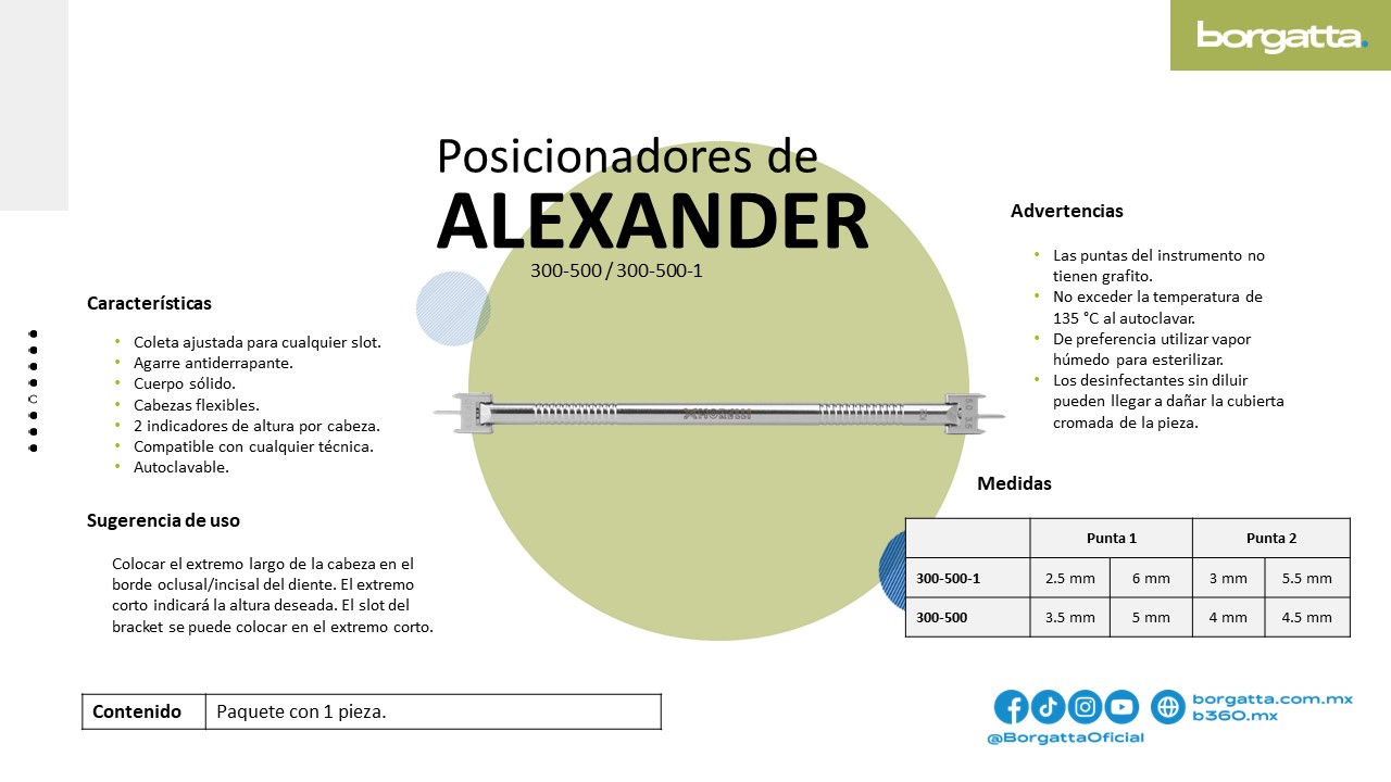 Posicionador de brackets Alexander