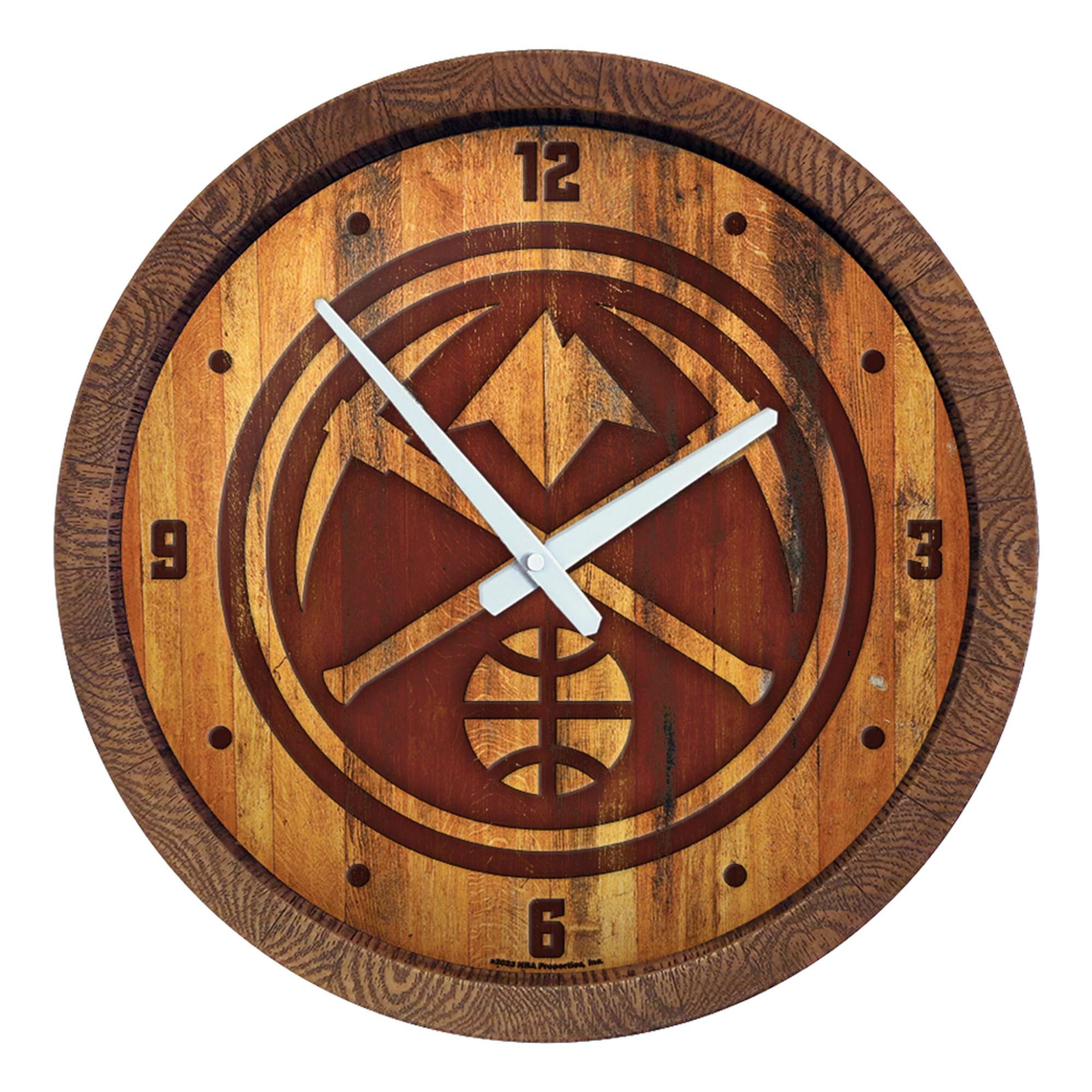 Denver Nuggets "Faux" Barrel Top Clock