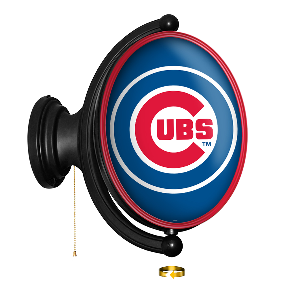 Chicago Cubs Original Oval Rotating Lighted Wall Sign