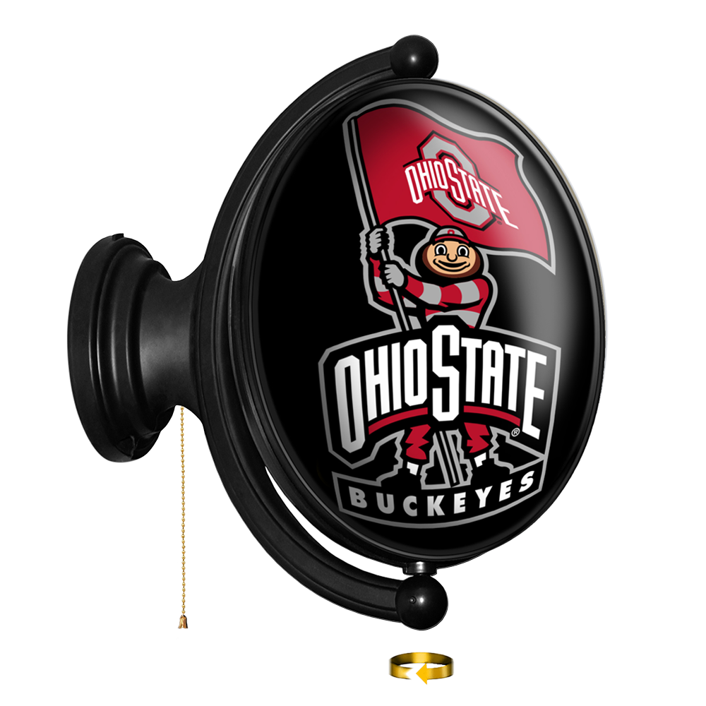 Ohio State Buckeyes Brutus - Original Oval Rotating Lighted Wall Sign